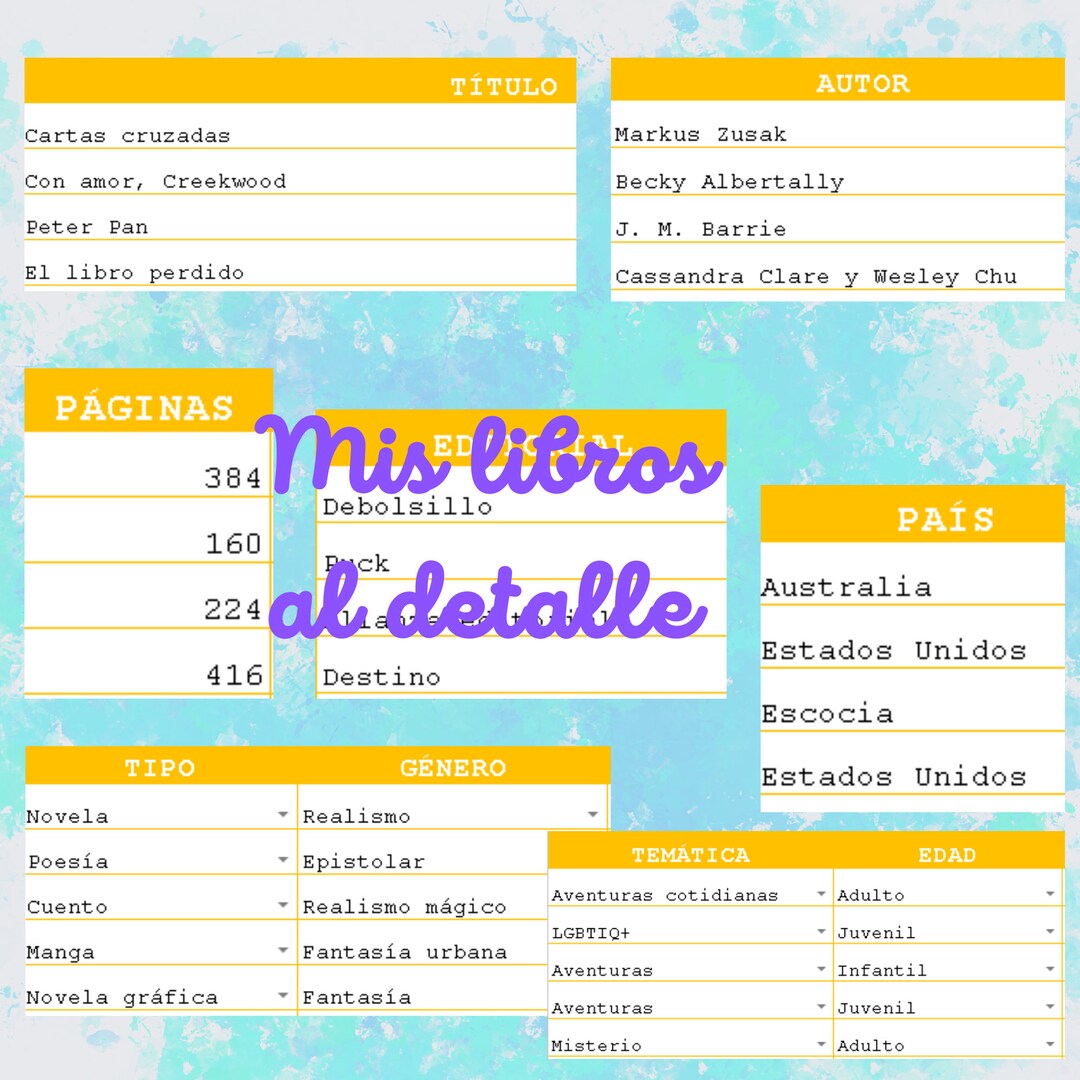 Spanish Reading Spreadsheet Template in Gold Organize and - Etsy