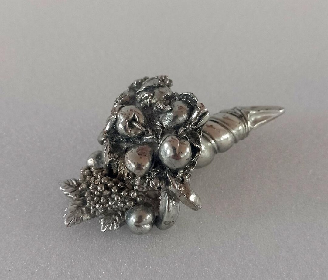 Vintage Silver Coated Cornucopia Marked Made in Italy - Etsy