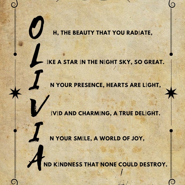 Acrostic Art Poem - Etsy