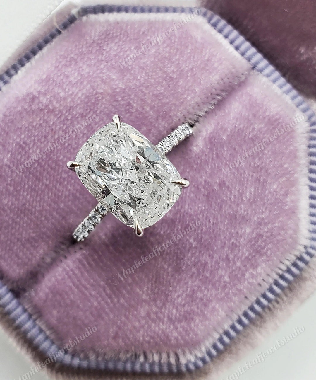 Elongated Cushion Cut Engagement Rings Cushion Cut Solitaire Diamond ...