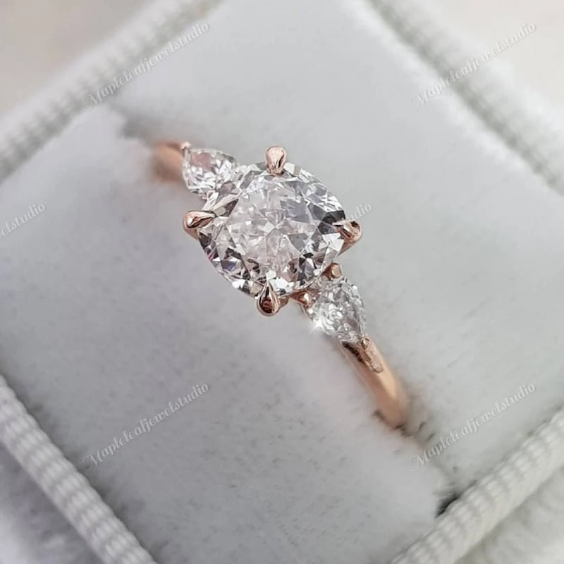 Rose Gold Cushion Cut Ring - Etsy