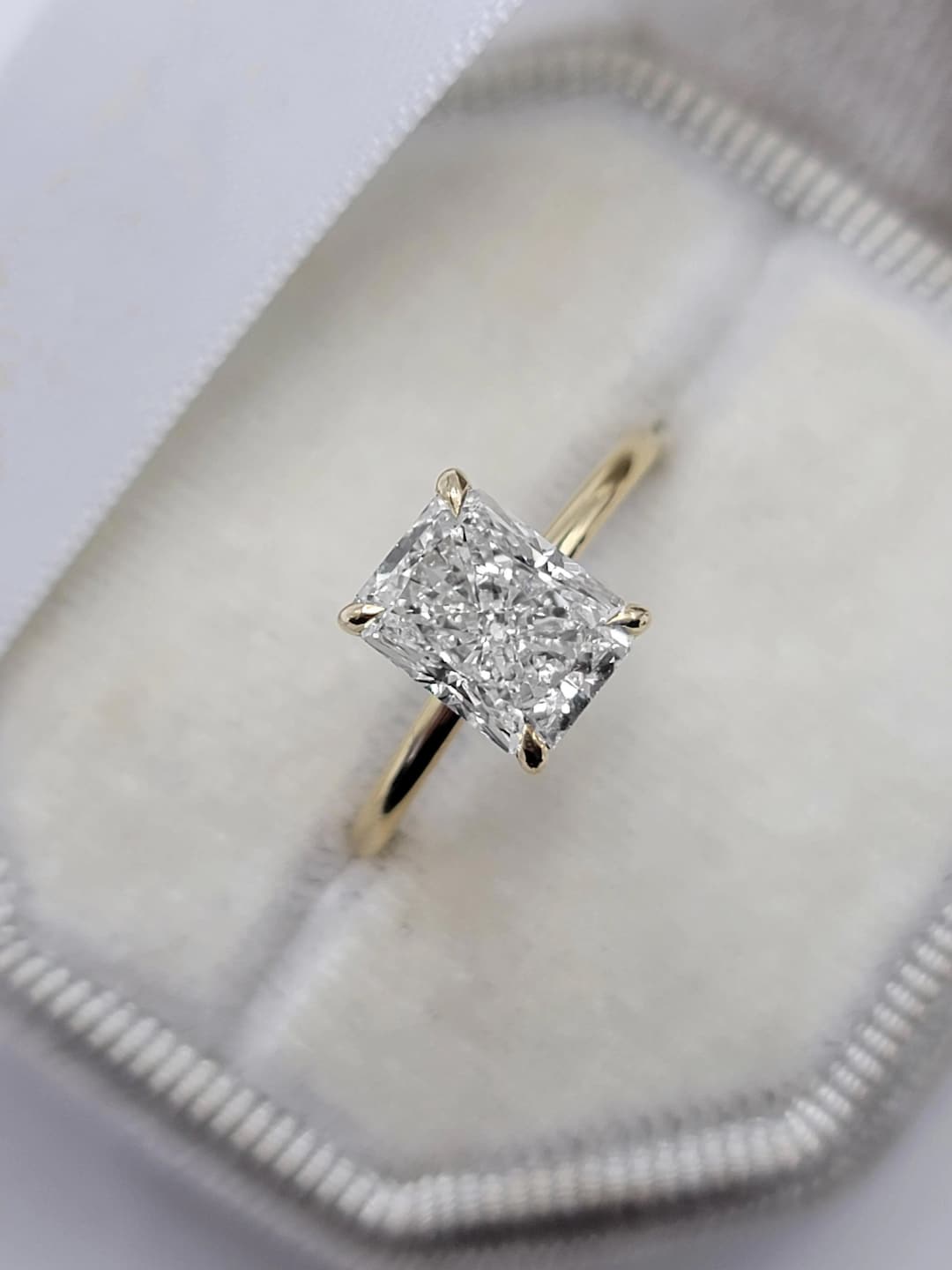 14K Yellow Gold Radiant Cut Engagement Ring Radiant Cut Solitaire Ring ...