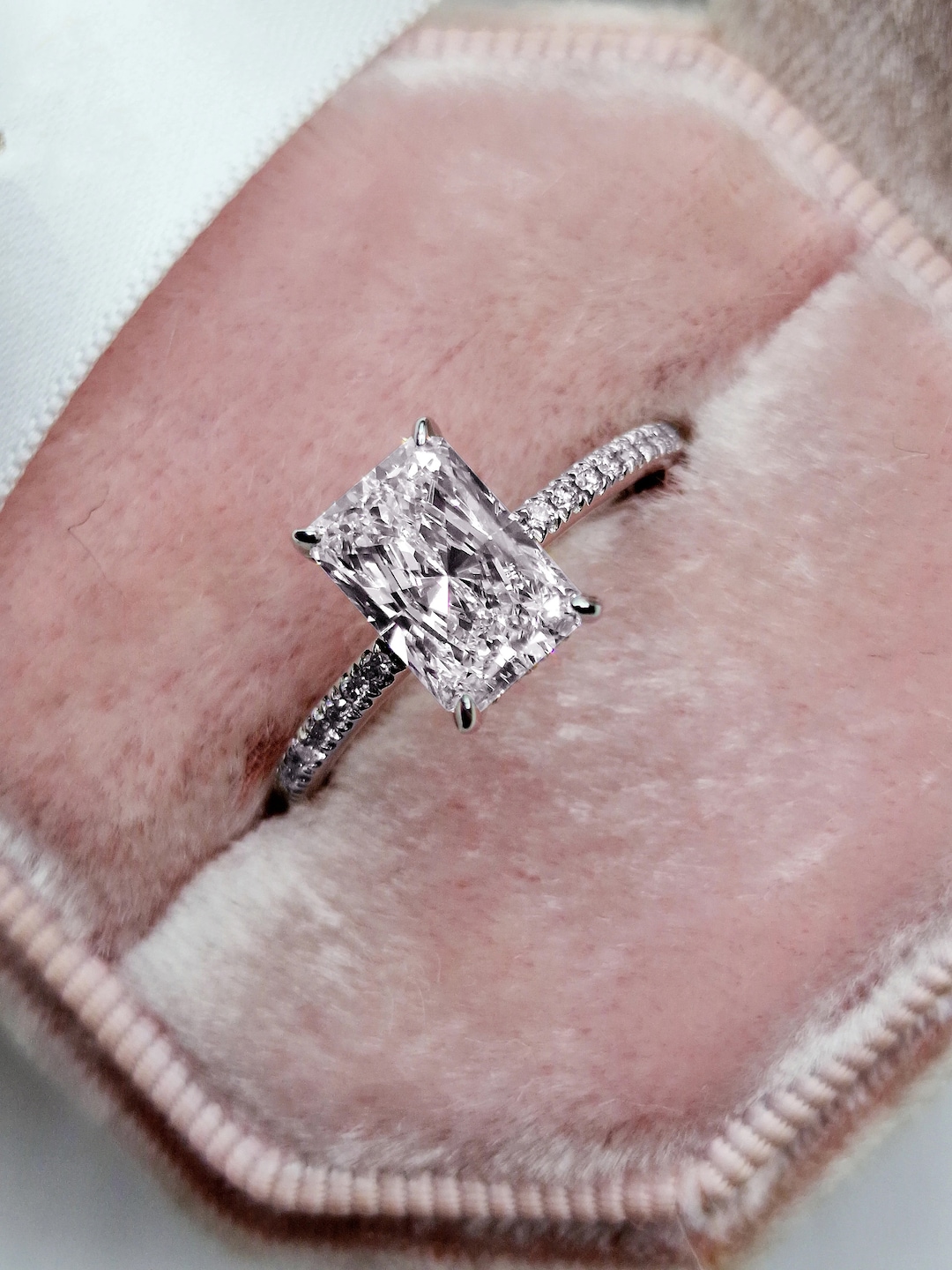 Elongated Radiant Cut Engagement Ring 2.5 Carat Radiant Cut Diamond ...