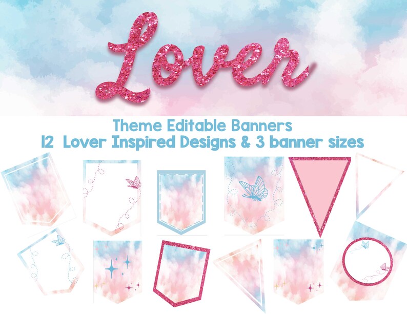 Editable Taylor Swift Lover Theme Banner Posters Printable Banners ...