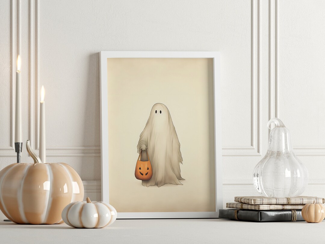 Cute Ghost Halloween Art Print Spooky Home Décor Wall Art - Etsy