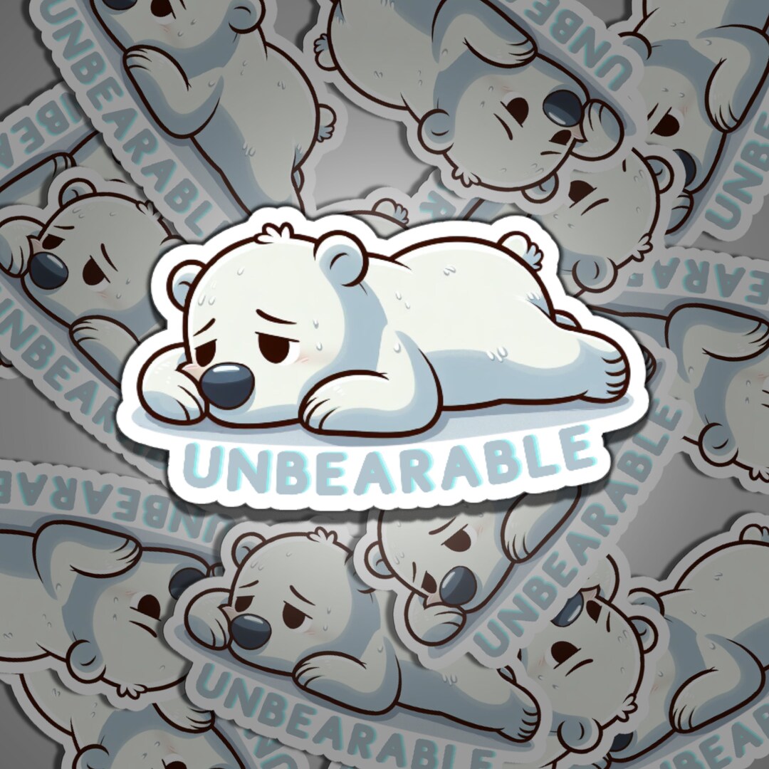Unbearable Polar Bear Sticker Funny and Relatable Decal for Laptops ...