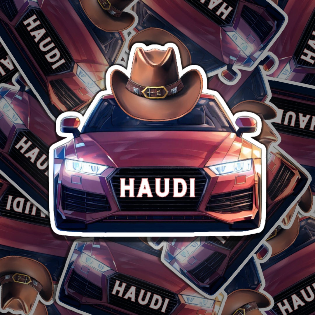 Haudi Audi Cowboy Hat Sticker Funny Car Decal Howdy Audi Vinyl - Etsy