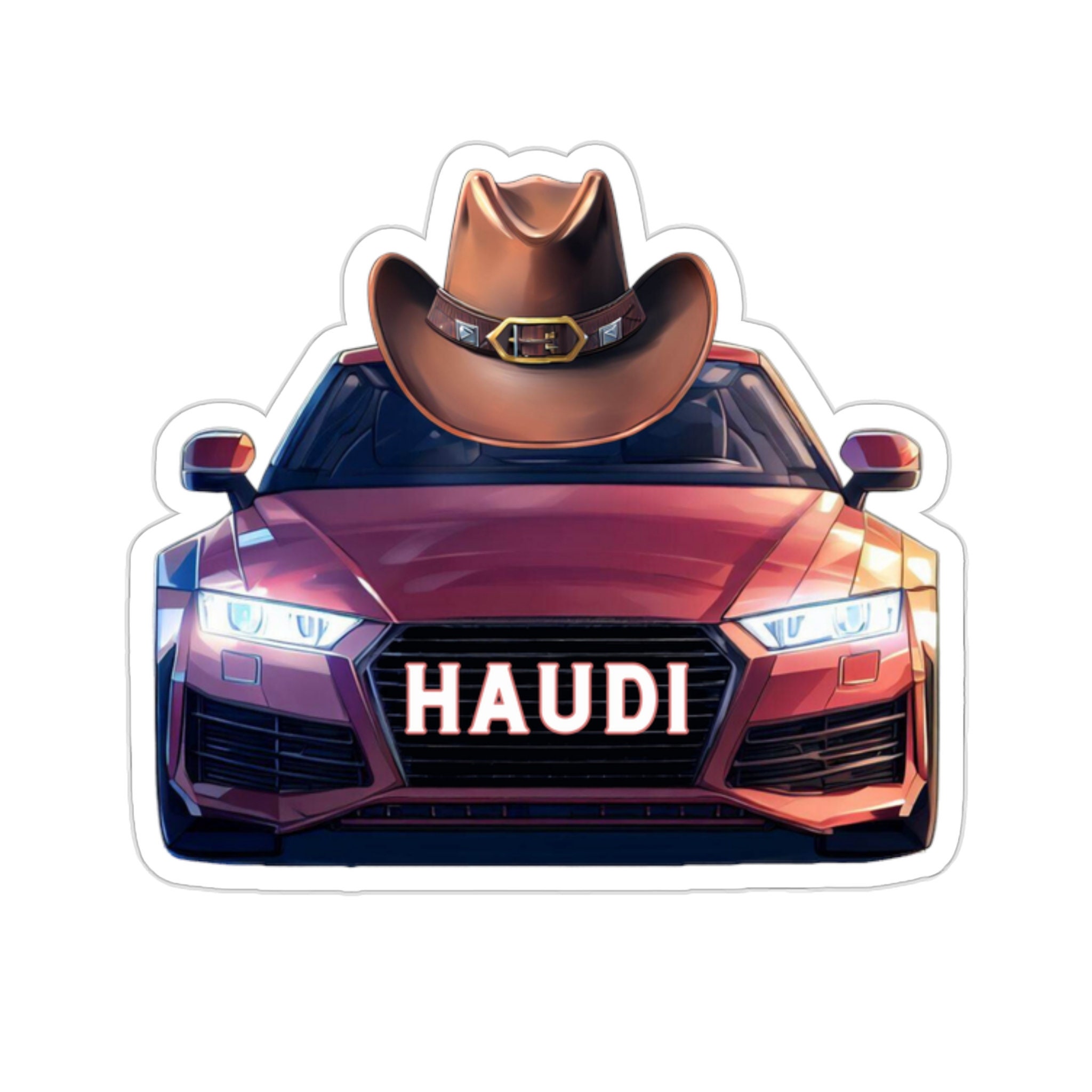 Haudi Audi Cowboy Hat Sticker Funny Car Decal Howdy Audi Vinyl - Etsy