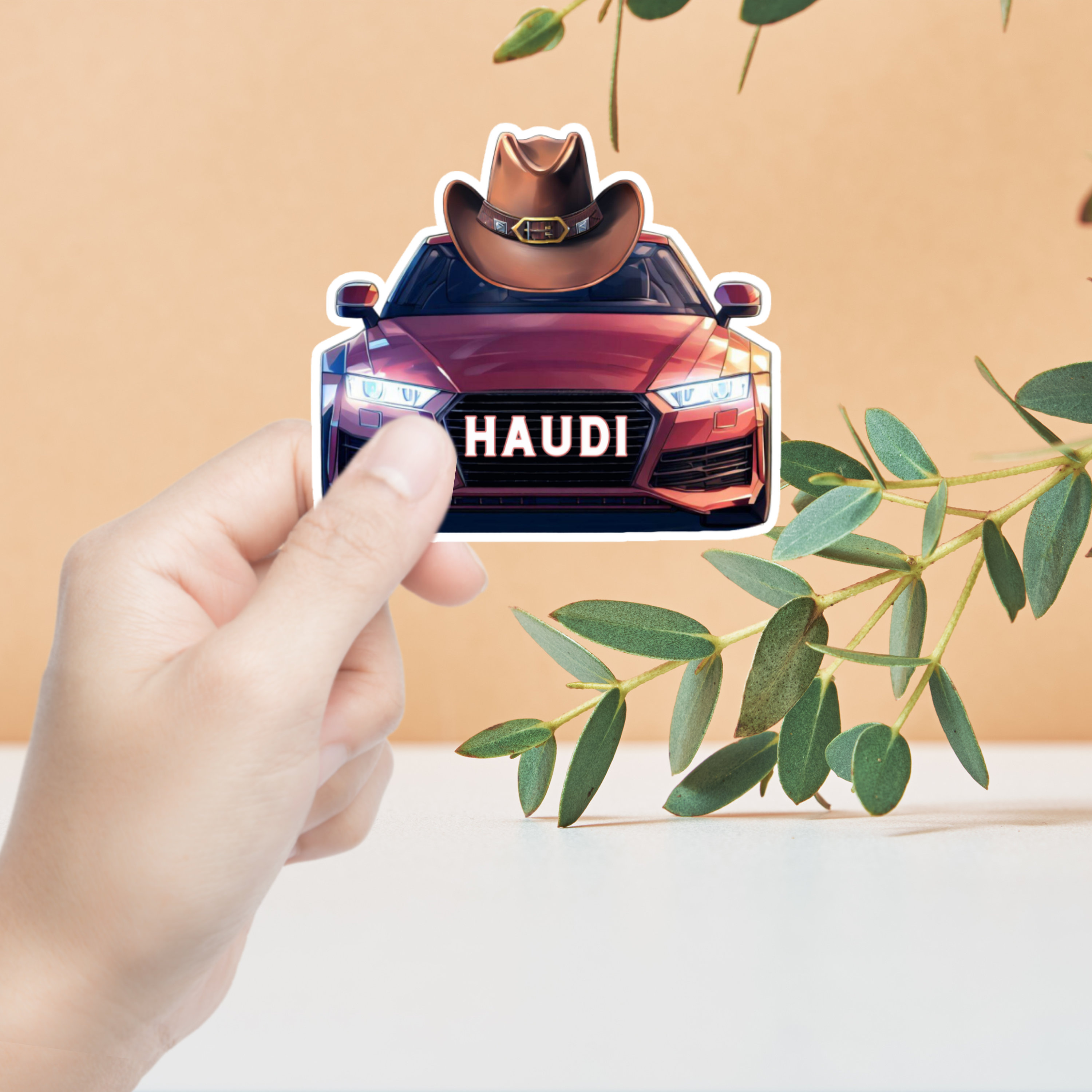 Haudi Audi Cowboy Hat Sticker Funny Car Decal Howdy Audi Vinyl - Etsy