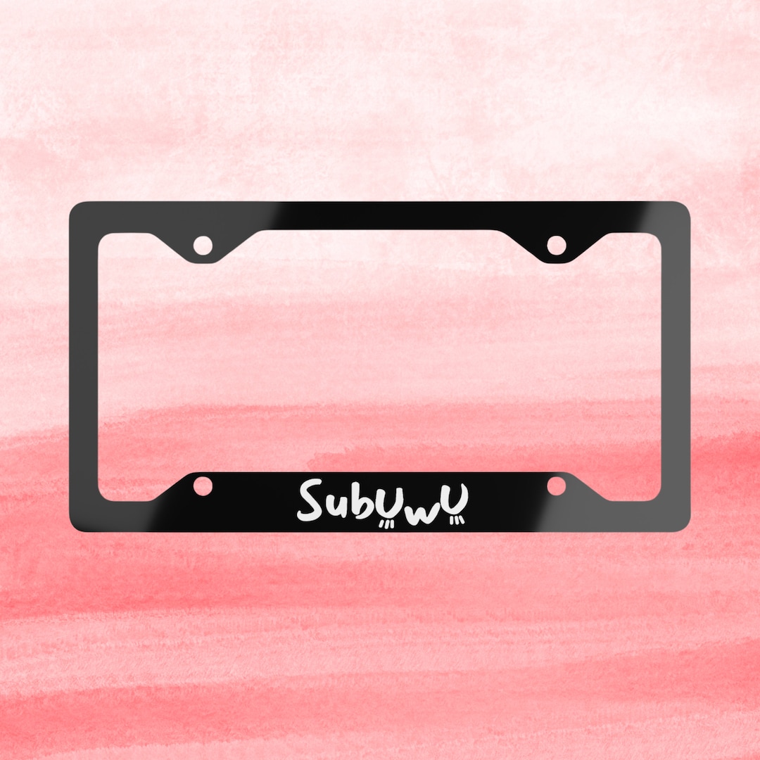 Black subuwu Metal License Plate Frame Cute and Playful Plate Frame for ...