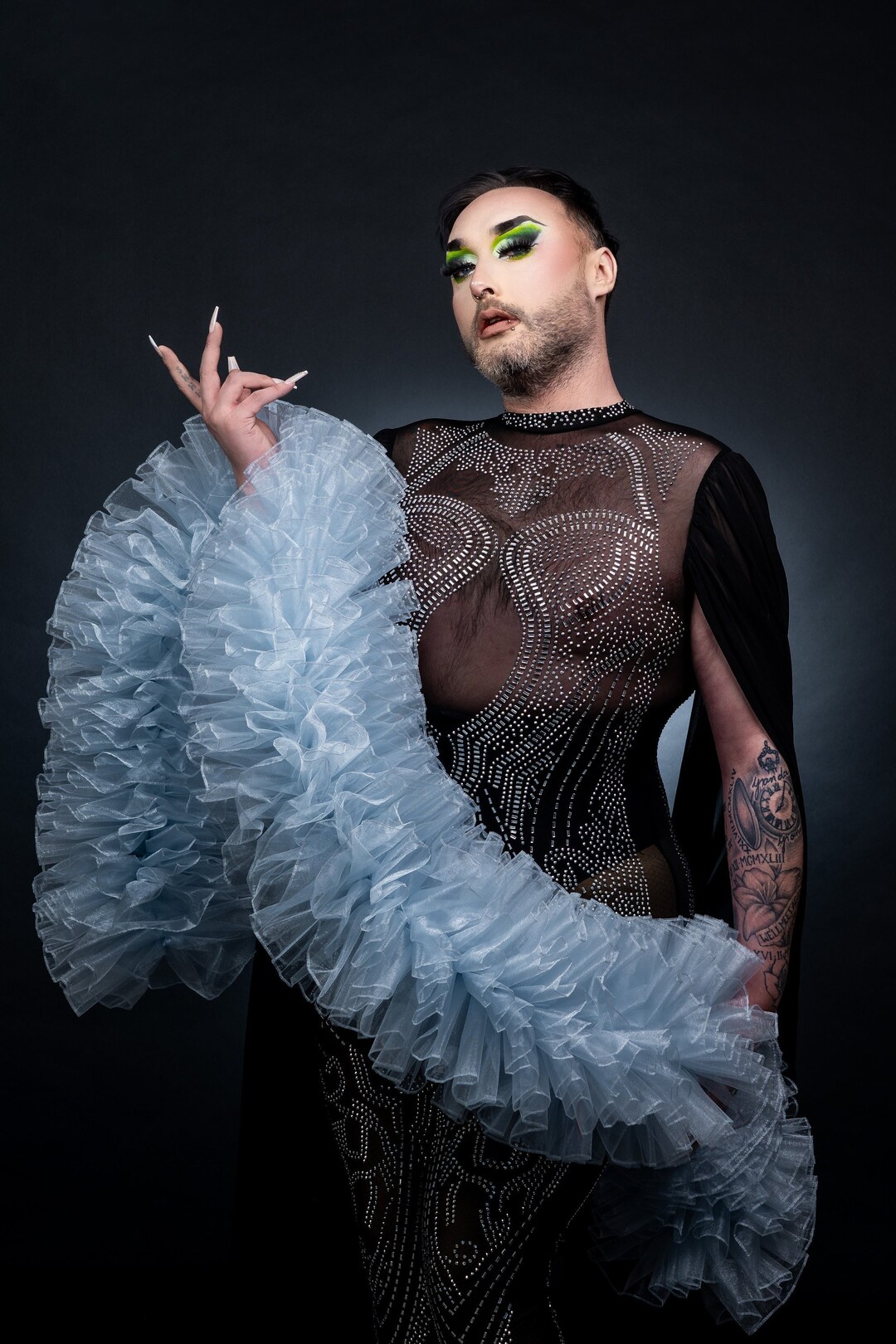 Silver Organza Boa - (vegan, Fluffy) - Cabaret - Burlesque - Drag Queen ...