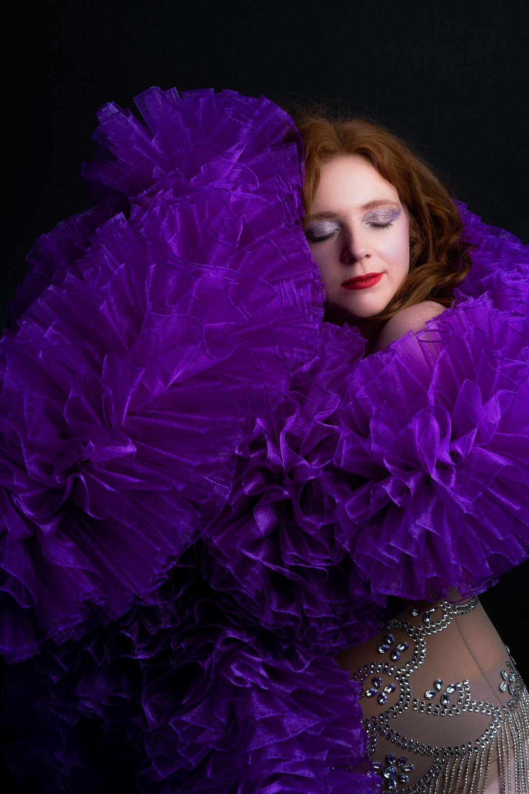 Purple Organza Boa - (vegan, Fluffy) - Cabaret - Burlesque - Drag Queen ...