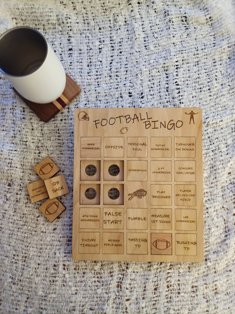 Customizable Football Bingo Game: Reusable Wood Family Fun - Etsy