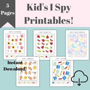 Kid's Summer Activity Pages | I Spy Printable Sheets for Kids | Summer ...