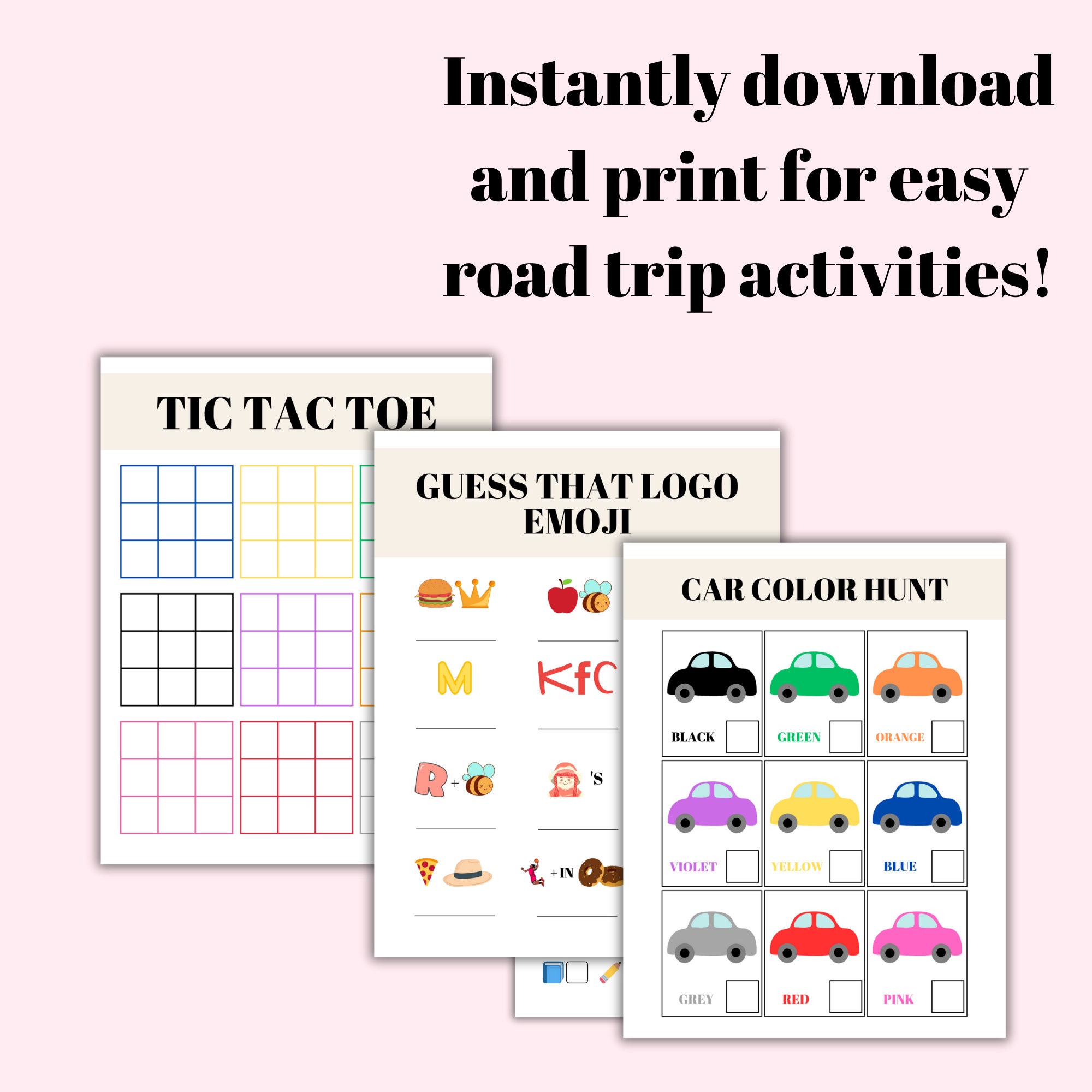 Road Trip Activity Bundle Travel Games Kids Car Activities Coloring ...