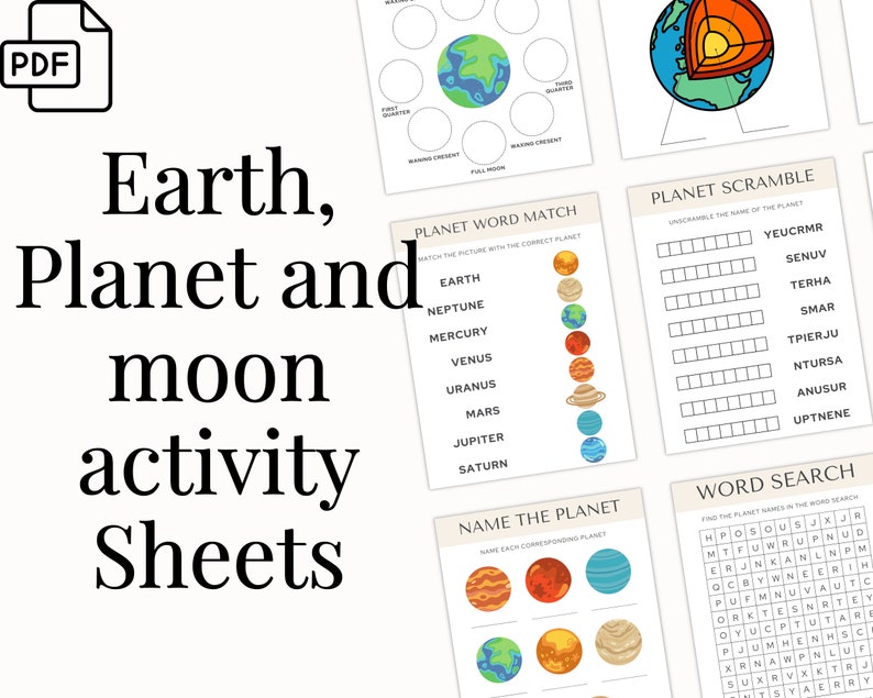 Planet and Moon Activities for Kids | Planet Printables for Kids ...