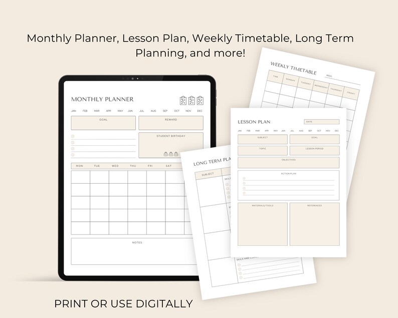 Teacher Planner Lesson Planner Academic Planner Teacher - Etsy