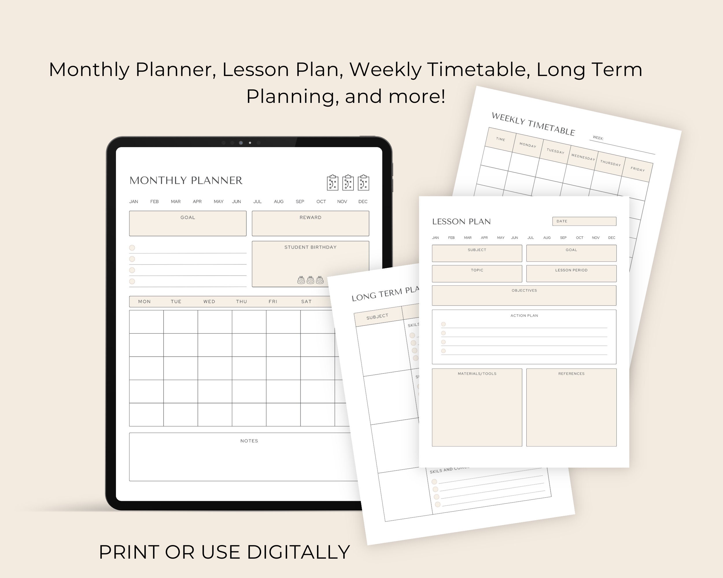 Teacher Planner Lesson Planner Academic Planner Teacher - Etsy