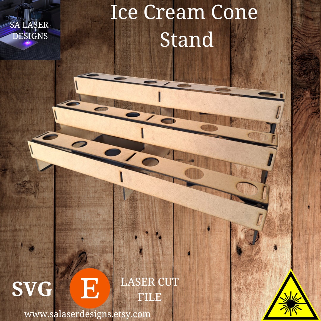 Ice Cream Cone Stand(x18 Cones) SVG 3mm MDF Laser Cut Designs - Etsy