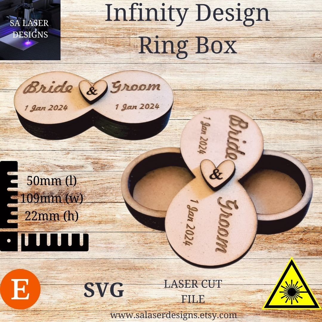 Ring Box - Infinity Design With Swing Lid MDF 3mm Laser Cut - Etsy