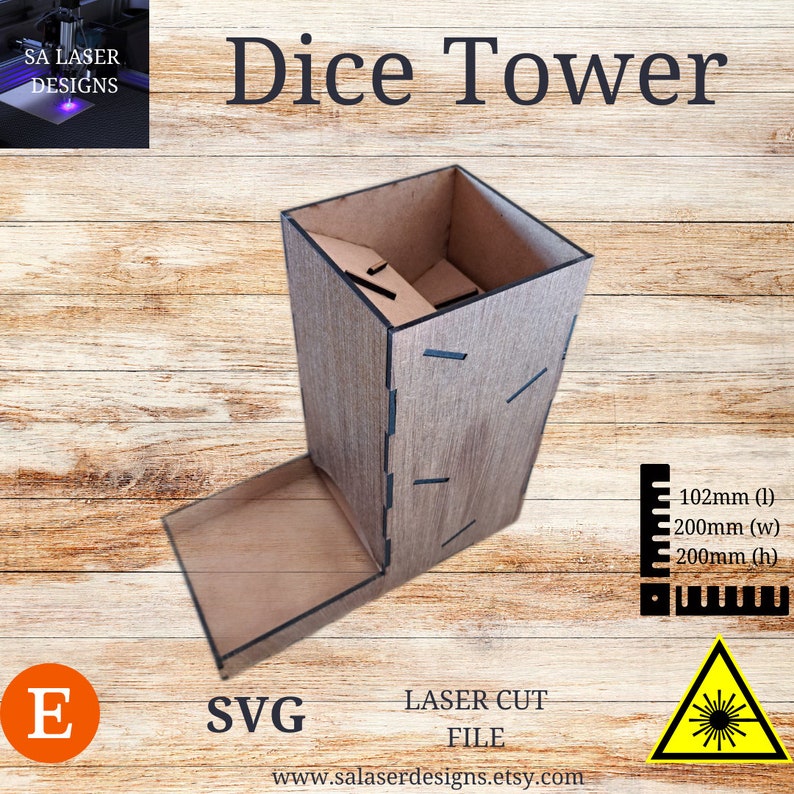 Dice Tower Simple 3mm MDF Laser Cutting File - Etsy