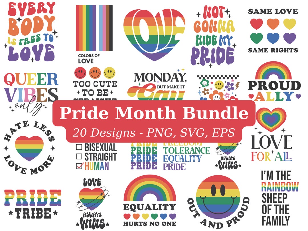 Pride Month Bundle, Pride Png, Gift for LGBTQ, Gay Png, LGBT, Gay Pride ...