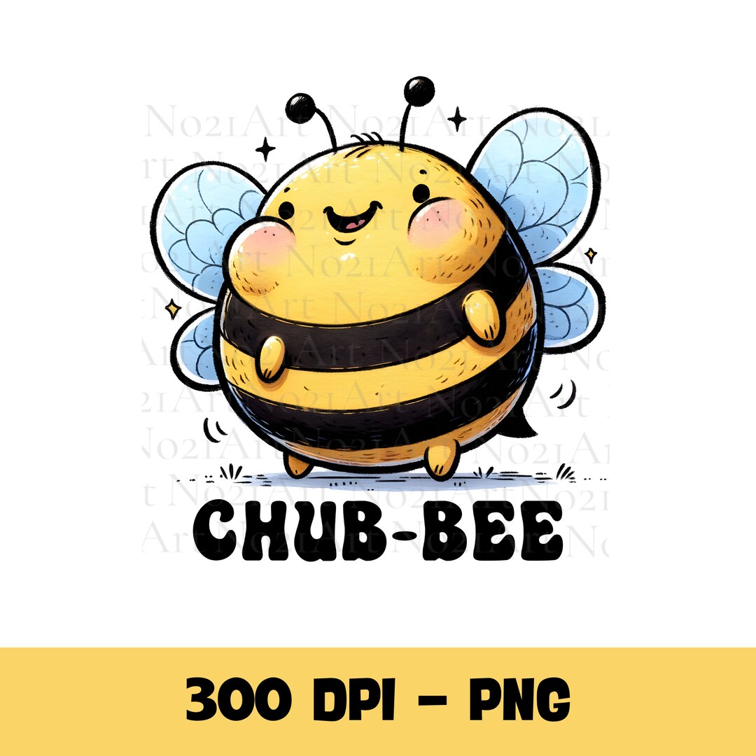 Chub-bee PNG Design Cute Chubby Bee Illustration With Pun Perfect for ...