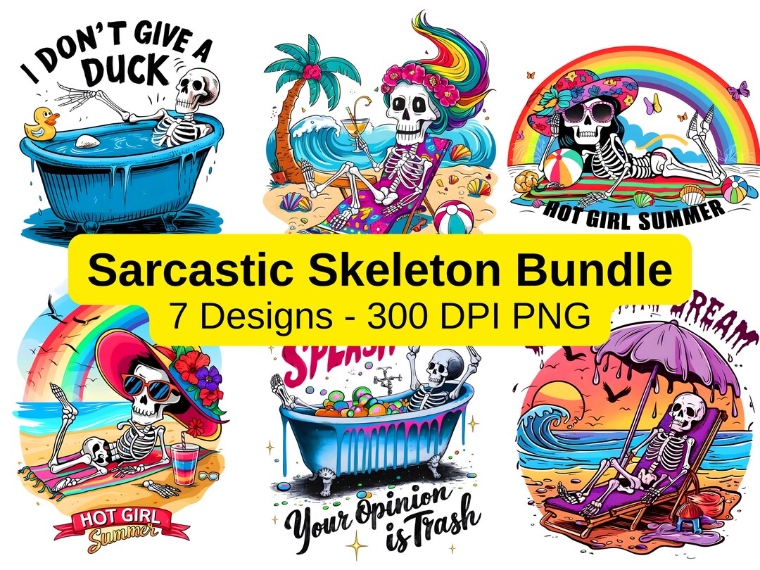 Sarcastic Skeleton PNG Bundle, Sarcastic Stickers, Funny Skull Clipart ...