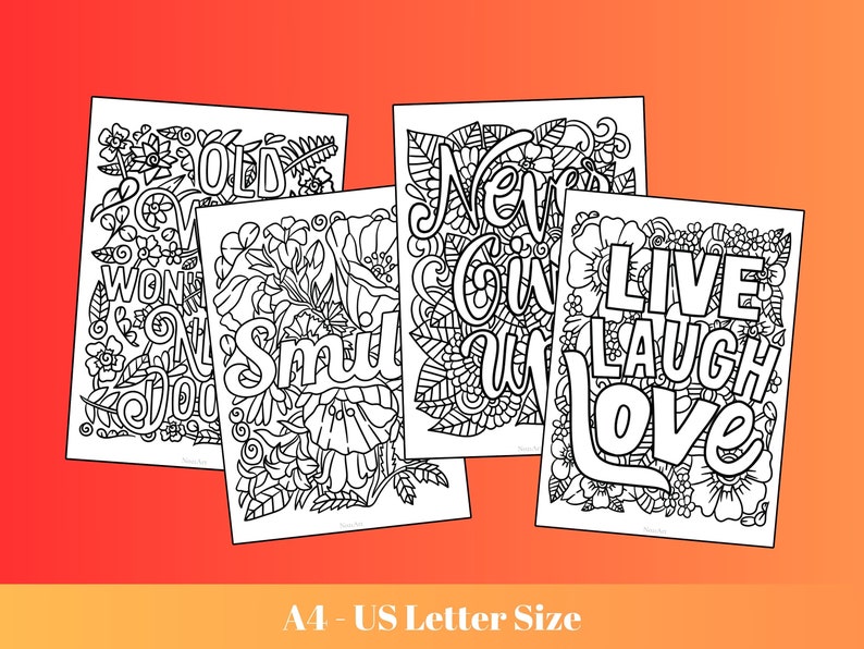 Adult Motivational Coloring Book Inspirational Pages Affirmation Quotes ...