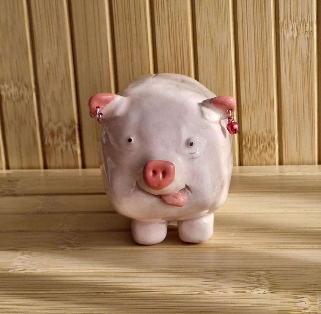 Weird Pig, Ceramic Pig, Quirky Fungi Figurine, Unique Decoration ...