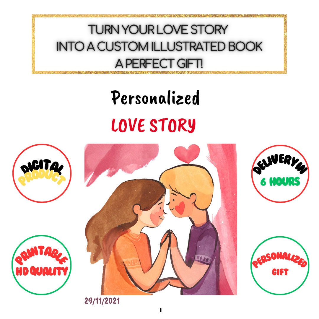 Love Story Book Custom Gift, Anniversary Gift, Sentimental Story Book ...