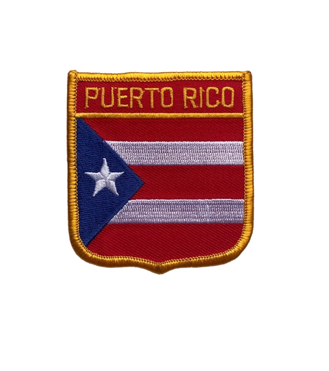 Flag of Puerto Rico Iron-on Embroidered PATCH BADGE 6.4x7.0cm - Etsy