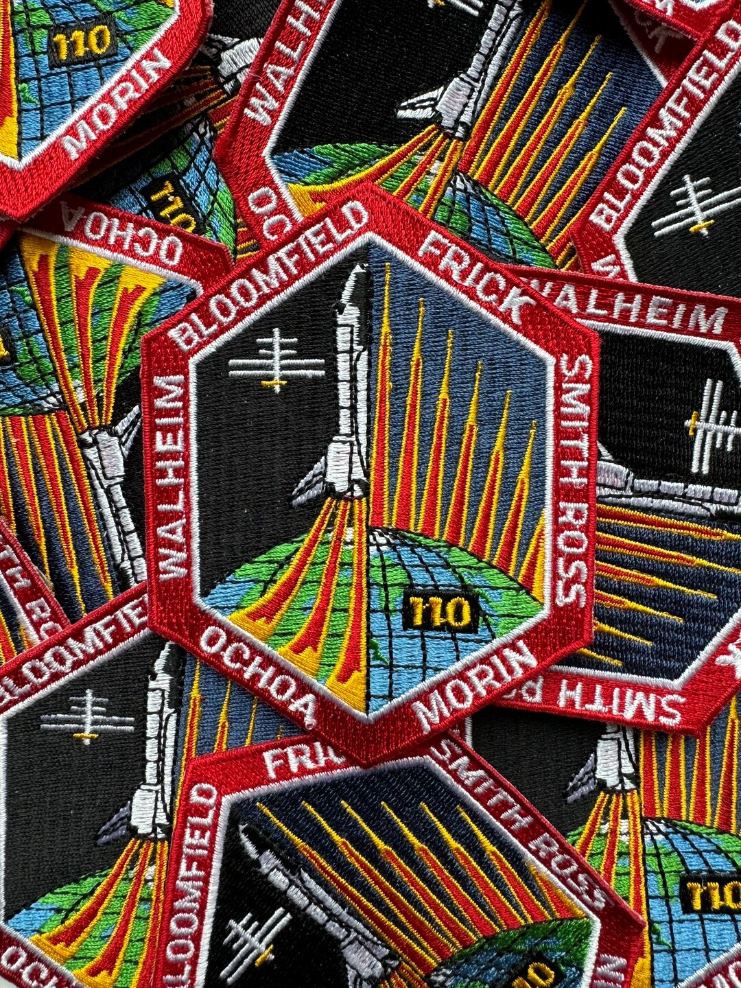 NASA STS-110 Space Shuttle Atlantis Patch Walheim Frick Ochoa Morin Ross Smith-embroidered Patch ...