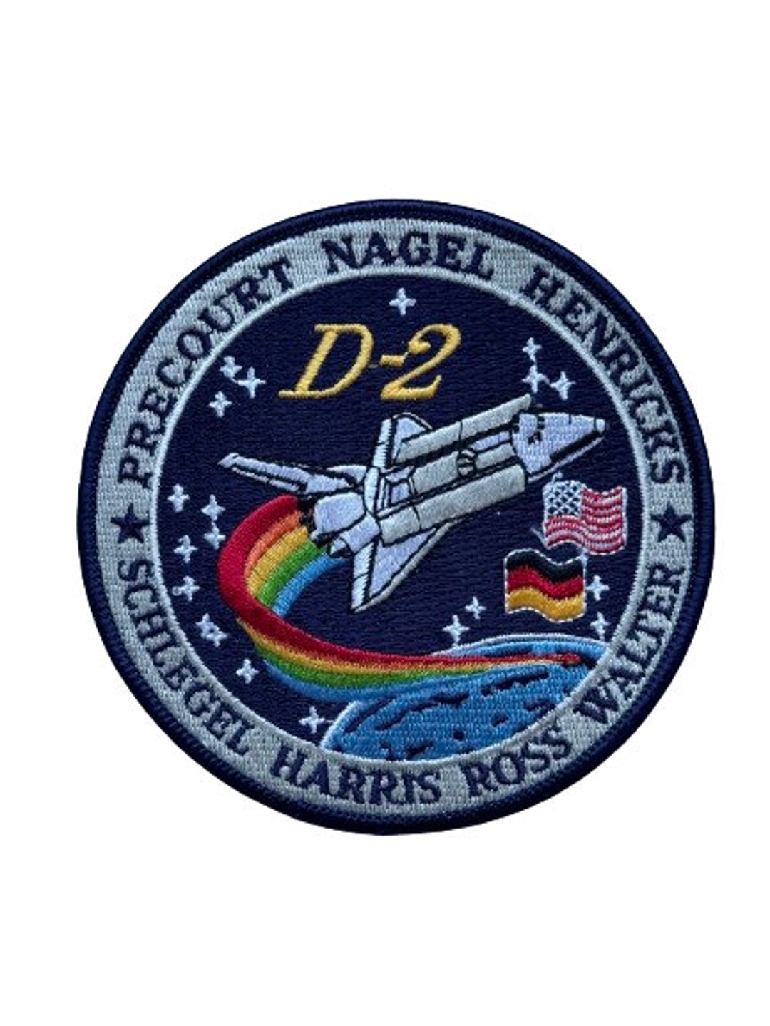 Space Shuttle Columbia STS-55 Nagel, Henricks, Ross, Precourt, Harris, Walter, Schlegel 4 Stitch ...