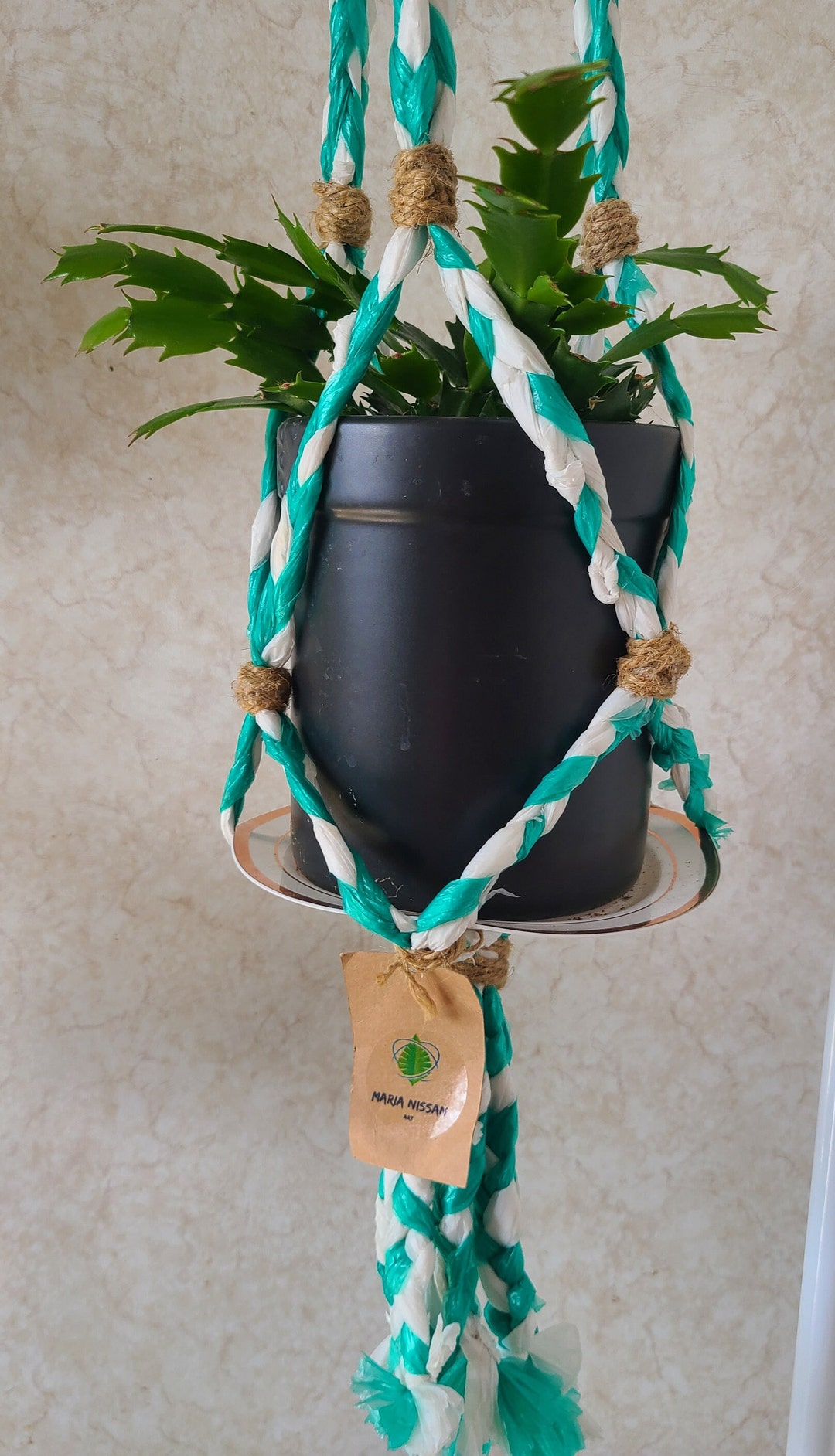 Upcycled Plastic Plant Hanger- Macrame Large - Etsy
