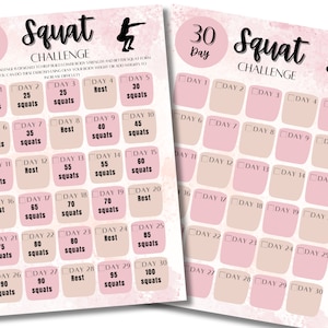 30 Day Squat Challenge, Printable Squats Challenge, Fitness Planner ...