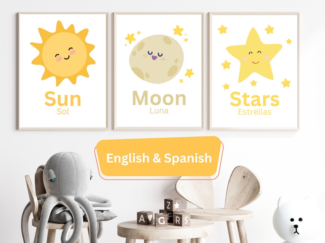 Bilingual Spanish Educational Posters ,playroom Montessori Poster ...