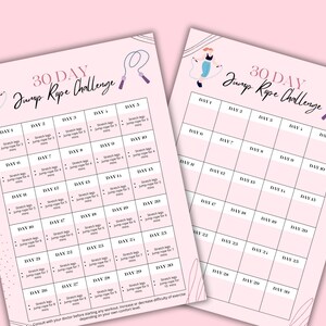 30 Day Jump Rope Challenge, 30 Day at Home Challenge, Printable Fitness ...