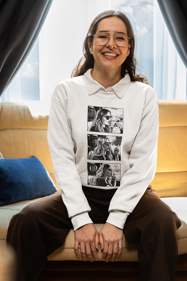Sudadera retro de cuello redondo RHOBH Dorit Smoking para Bravo TV Pop ...