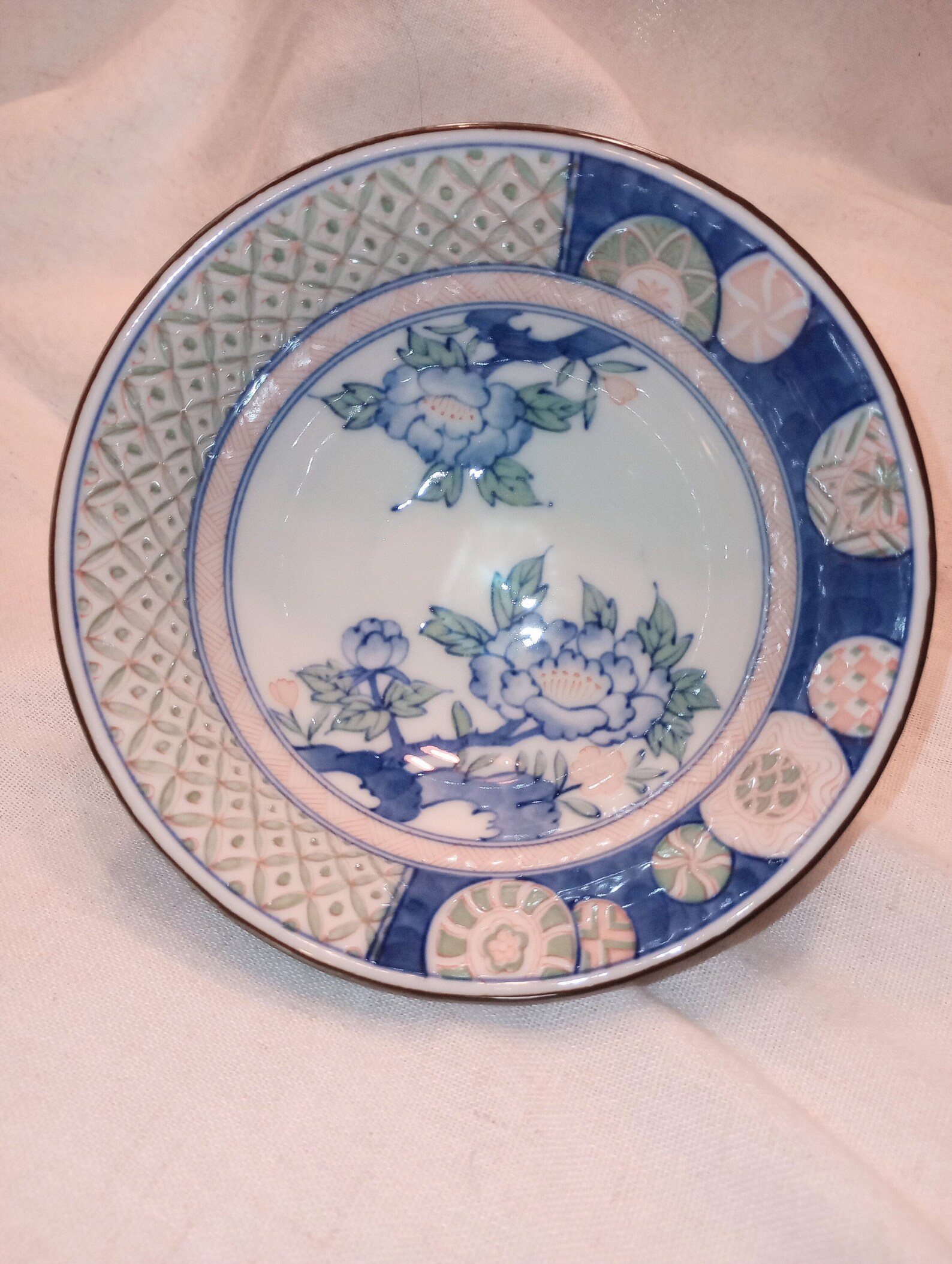 Andrea by Sadek Vintage Porcelain Bowl Beautiful Pastel Colors of Pink ...