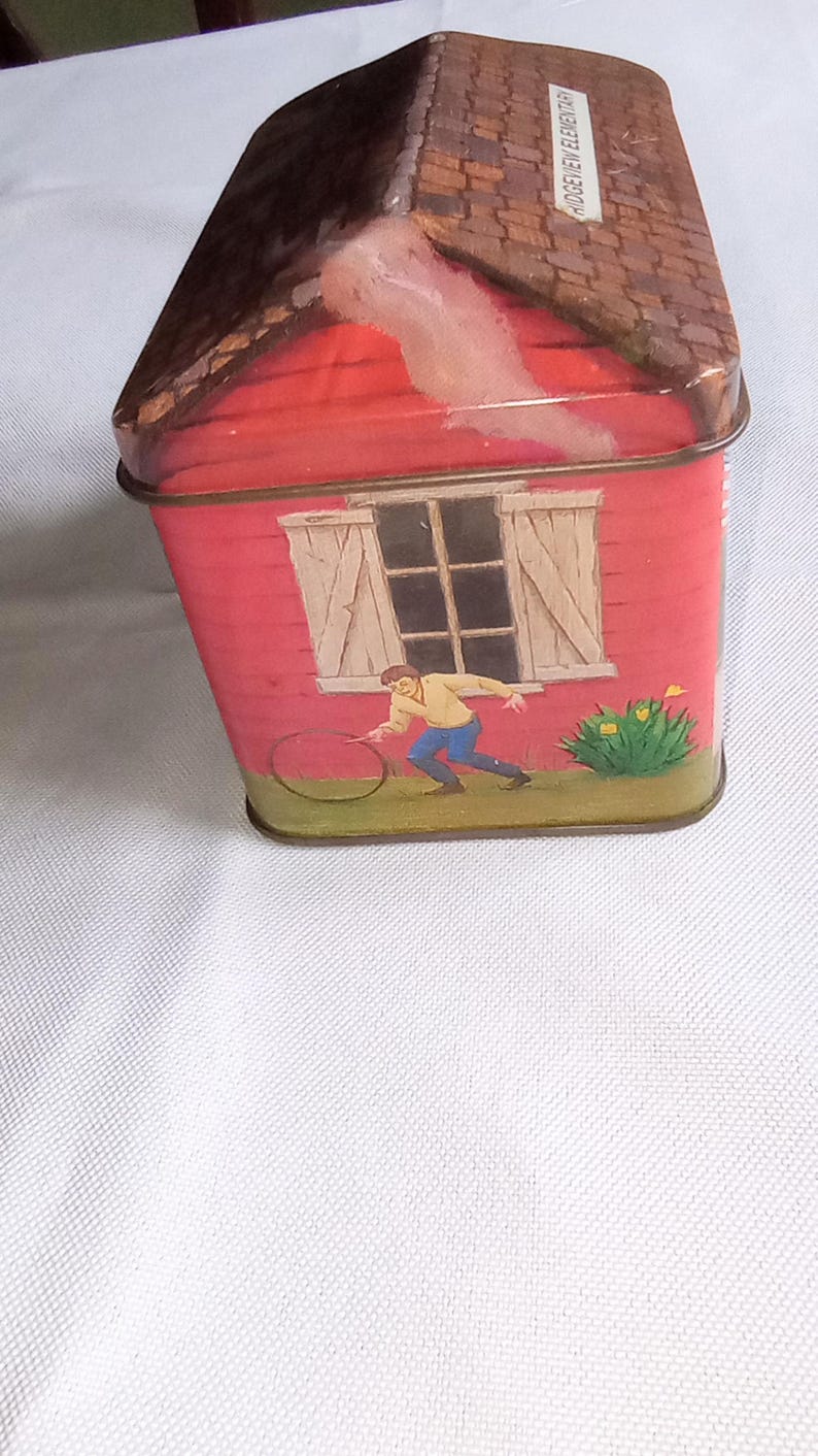 Vintage Little Red School House Tin Box 1989 - Etsy