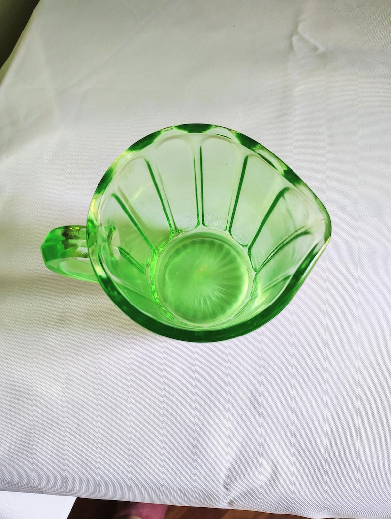 Vintage Hazel Atlas Clear Green Uranium Glass Mini Pitcher 1940's ...