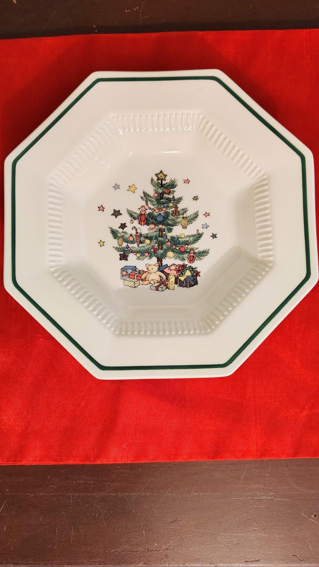 Christmastime by Nikko Christmas Tree 8 1/2" Octagonal Bowl - Etsy
