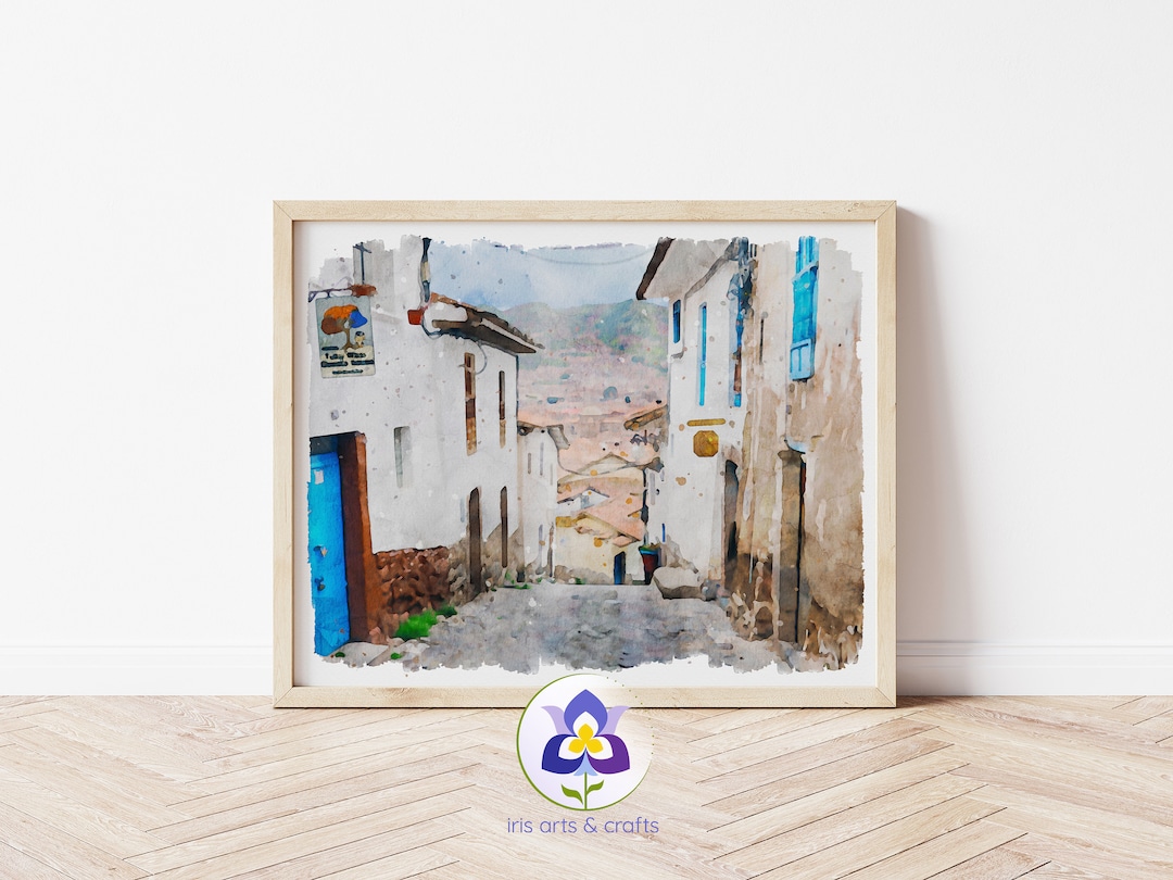 Printable Cusco Peru Watercolor Painting, Instant Download, Printable ...