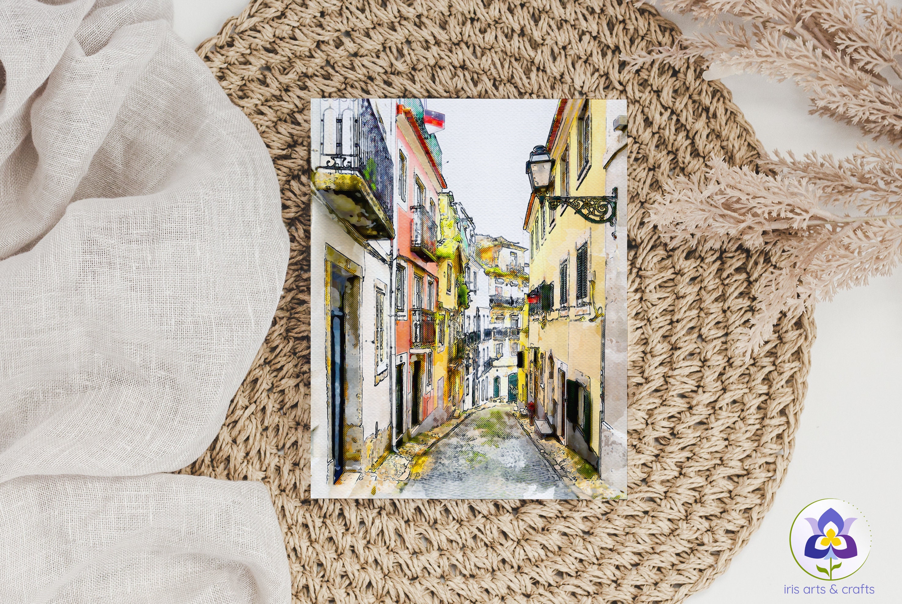 Lisbon Portugal Watercolor Painting, Instant Download, Printable Wall ...