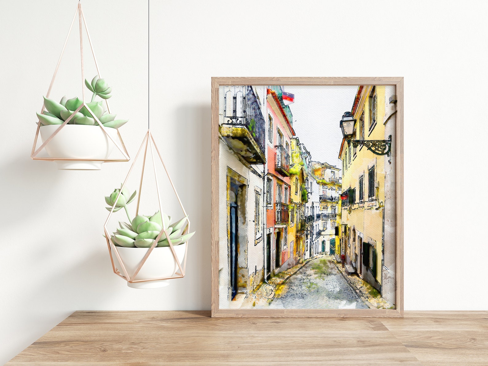 Lisbon Portugal Watercolor Painting, Europe Travel Art (printable ...