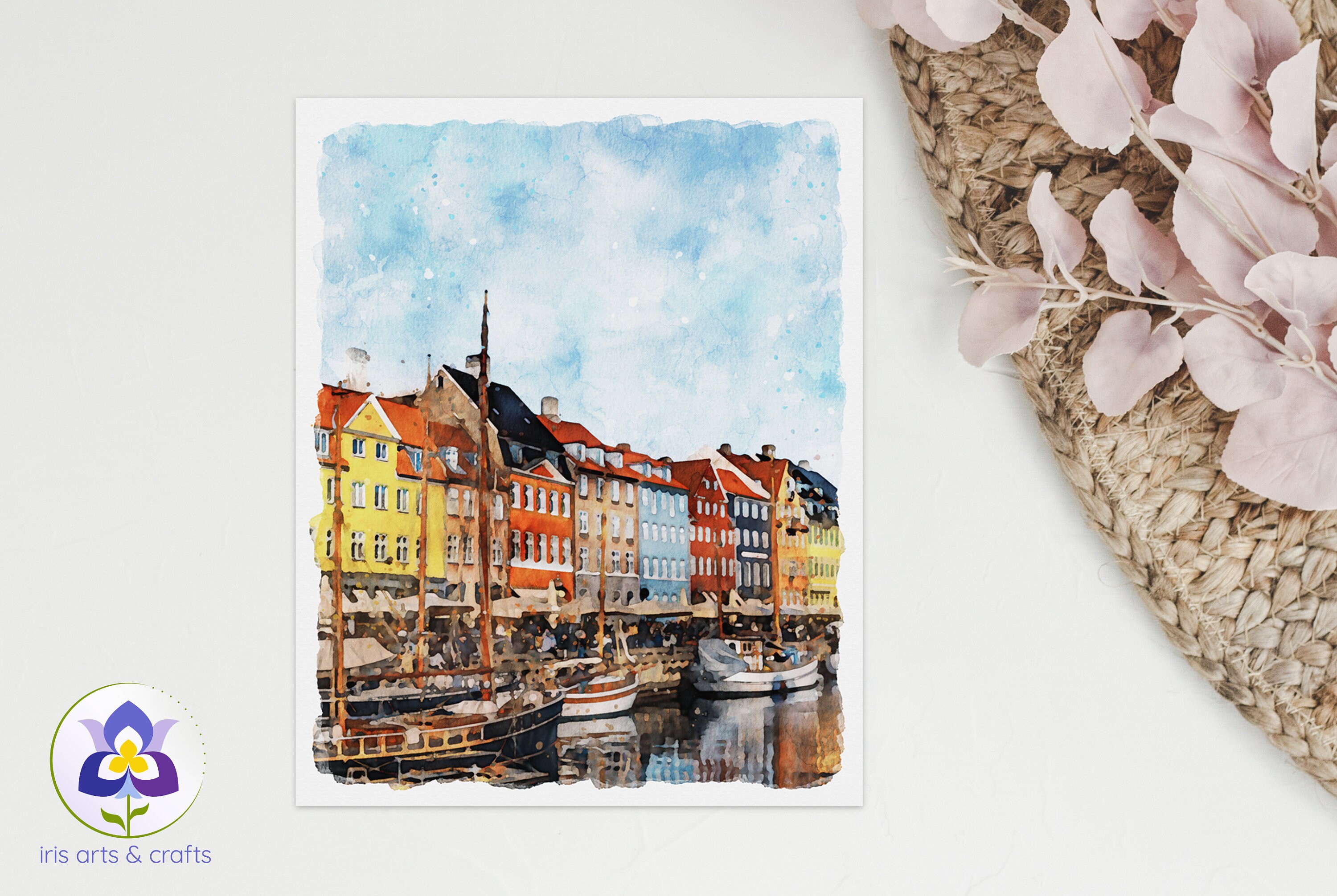 Printable Nyhavn Copenhagen Watercolor Painting, Wall Art, Instant ...