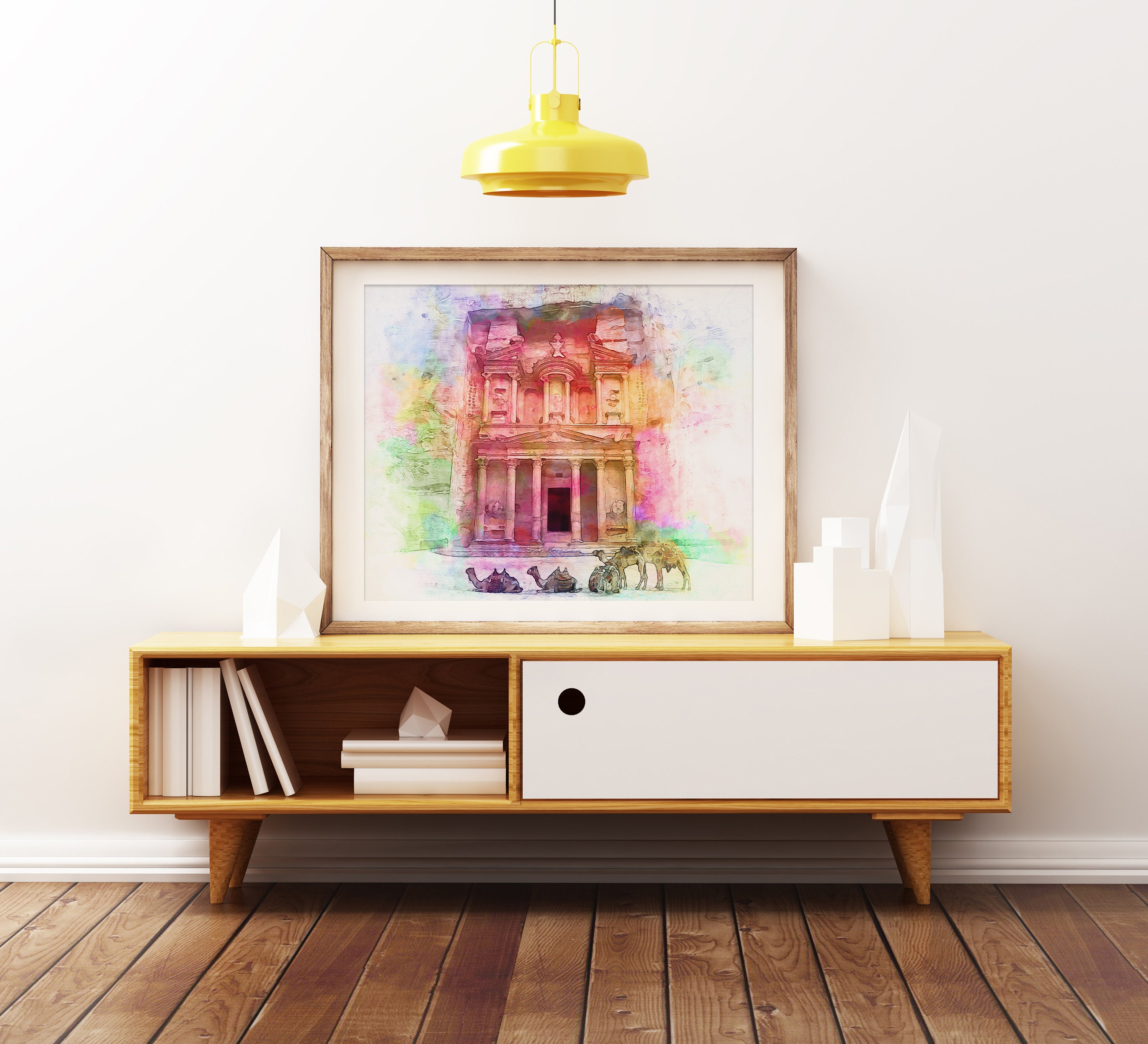 Printable Petra Watercolor Painting the Treasury Middle - Etsy