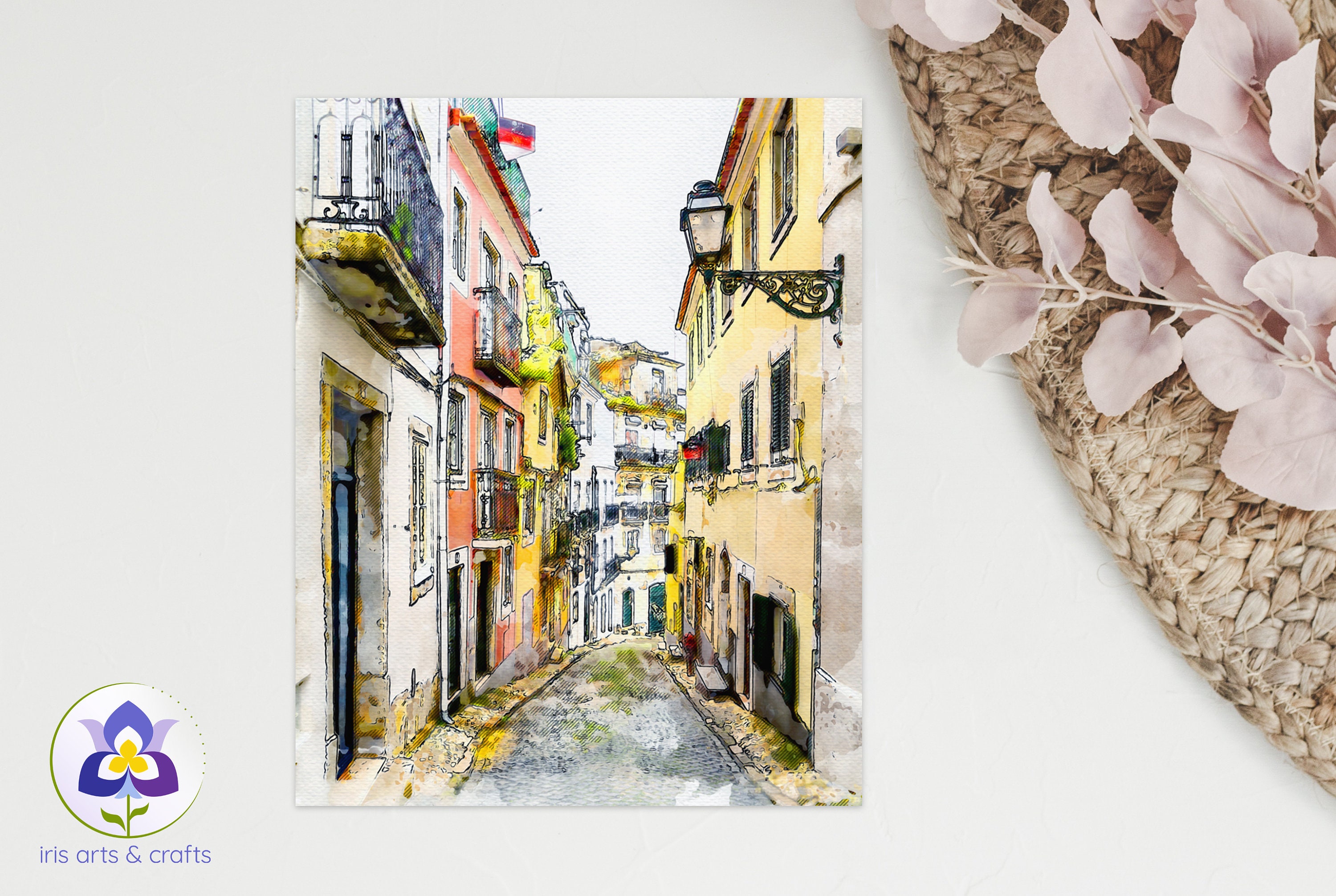 Lisbon Portugal Watercolor Painting, Instant Download, Printable Wall ...