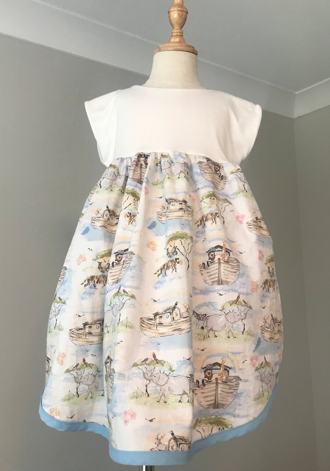 Girls Noah’s Ark Dress With Animals and Rainbows for Comfortable ...